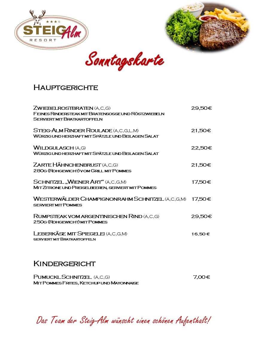 GASTRONOMIE - Steig-Alm - Hotel & Restaurant